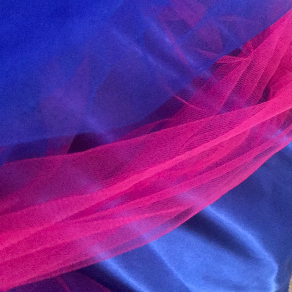 Royal Blue With Pink Prom Dress/ Ballgown - Gem